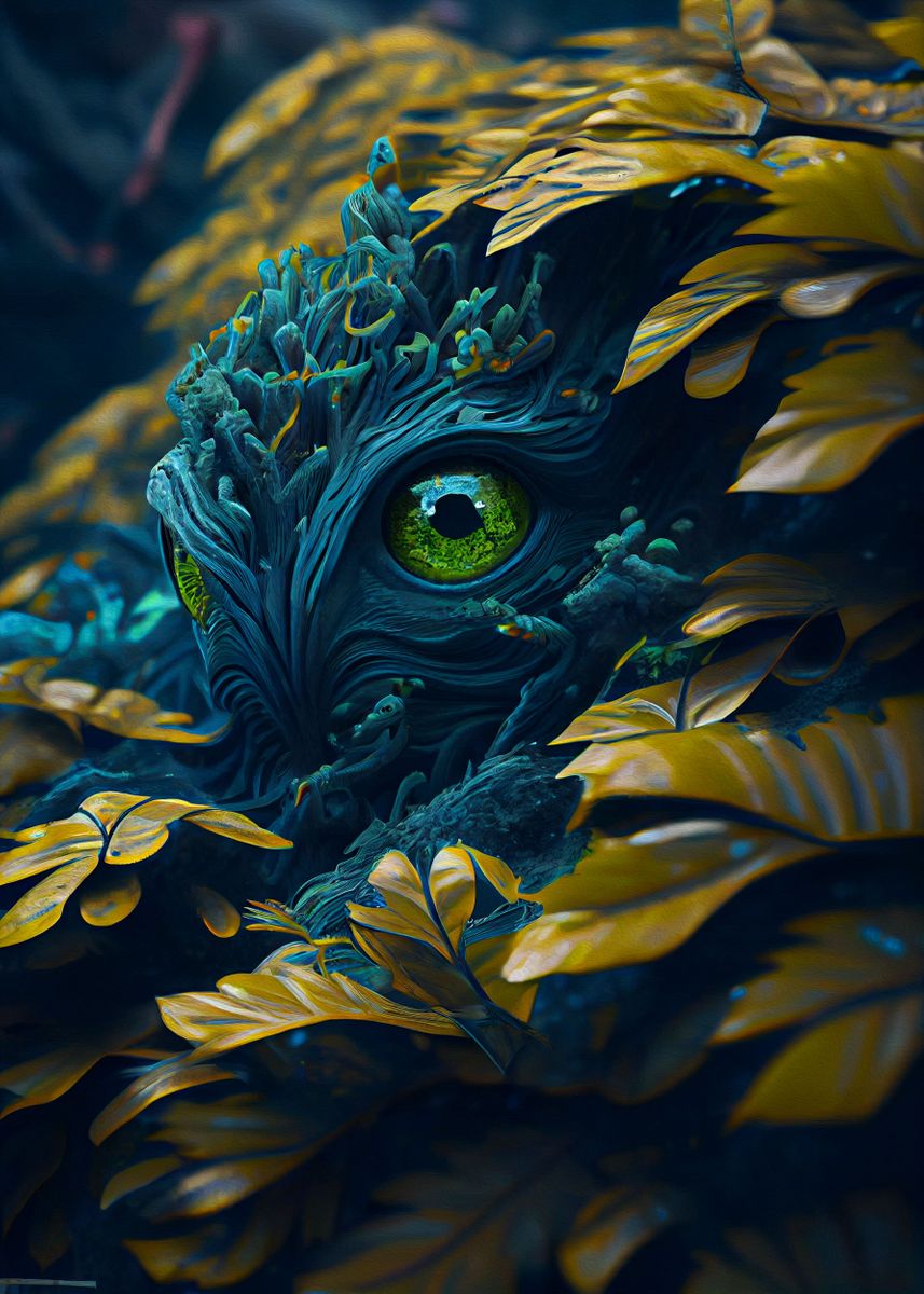 'Hidden Alien Plant Monster' Poster, picture, metal print, paint by ...