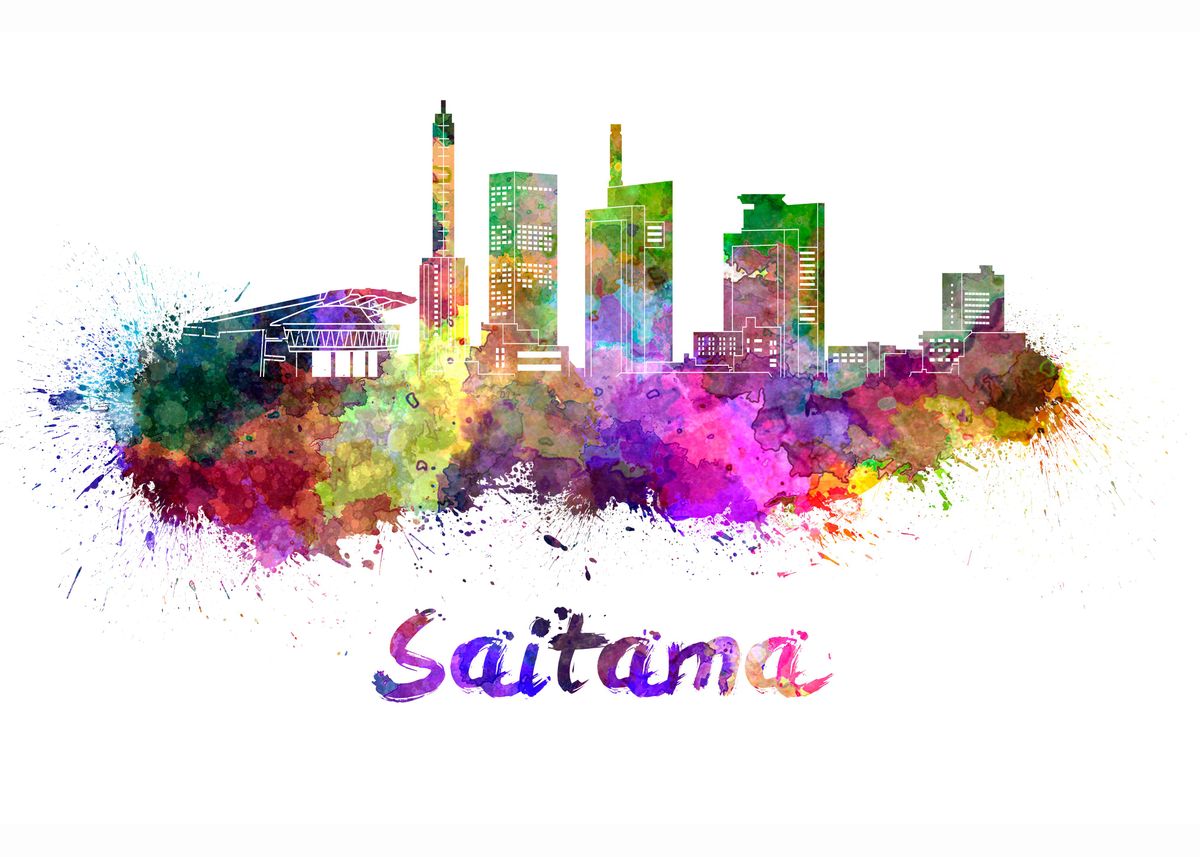 'Saitama skyline' Poster by Cristina Romero | Displate