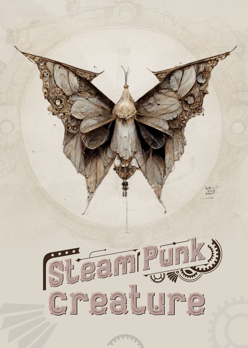 'Bat Steampunk Moth' Poster, picture, metal print, paint by Stefan Merz ...