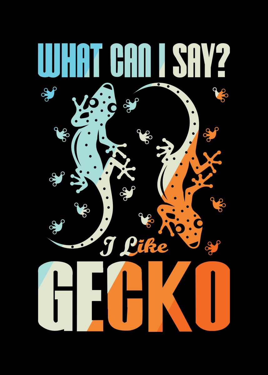 'Gecko' Poster, picture, metal print, paint by Sebastian Wünsche | Displate