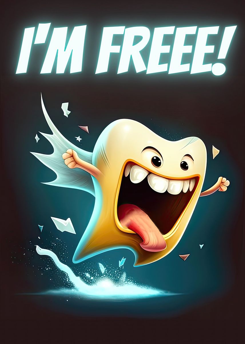 'Free the tooth' Poster, picture, metal print, paint by Dr Picture ...