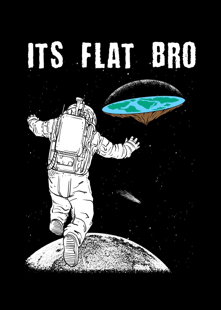 'Its Flat Bro' Poster, picture, metal print, paint by biNutz | Displate