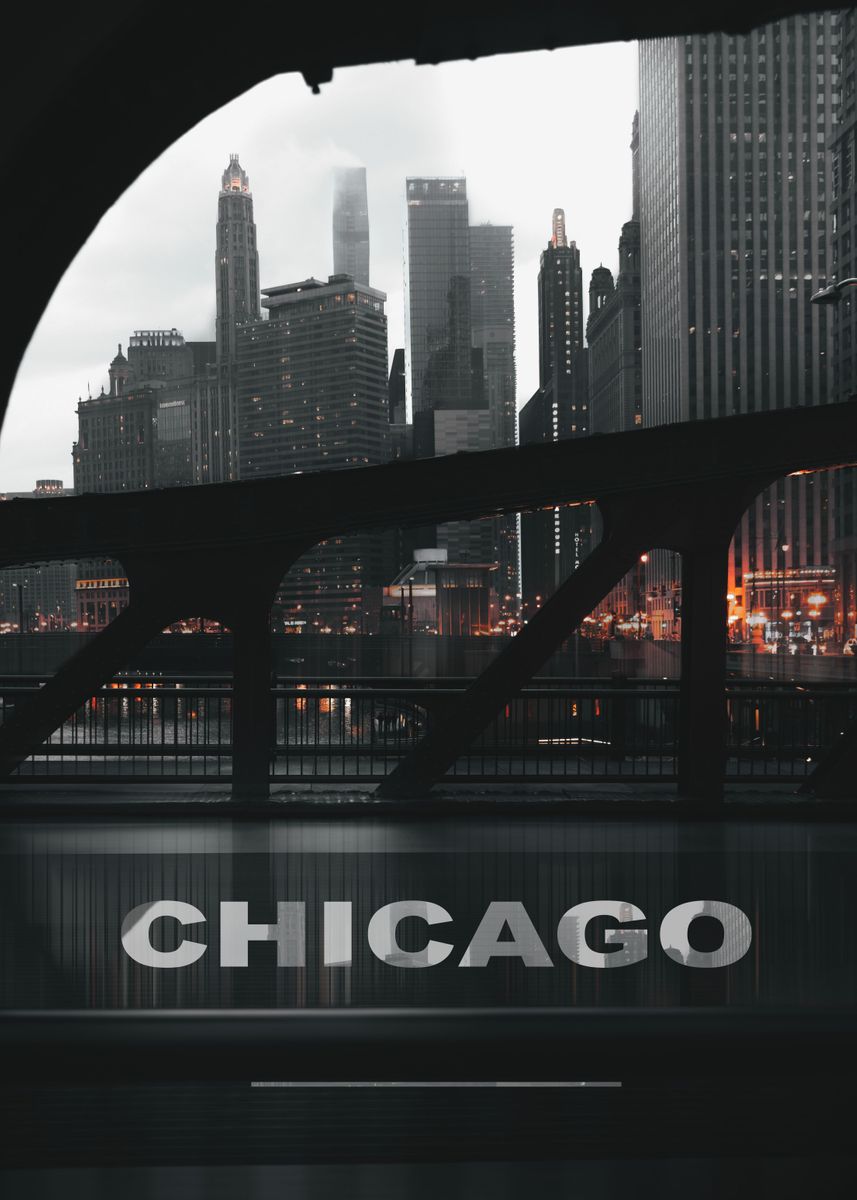 'Chicago Text and Image' Poster, picture, metal print, paint by Stefan ...