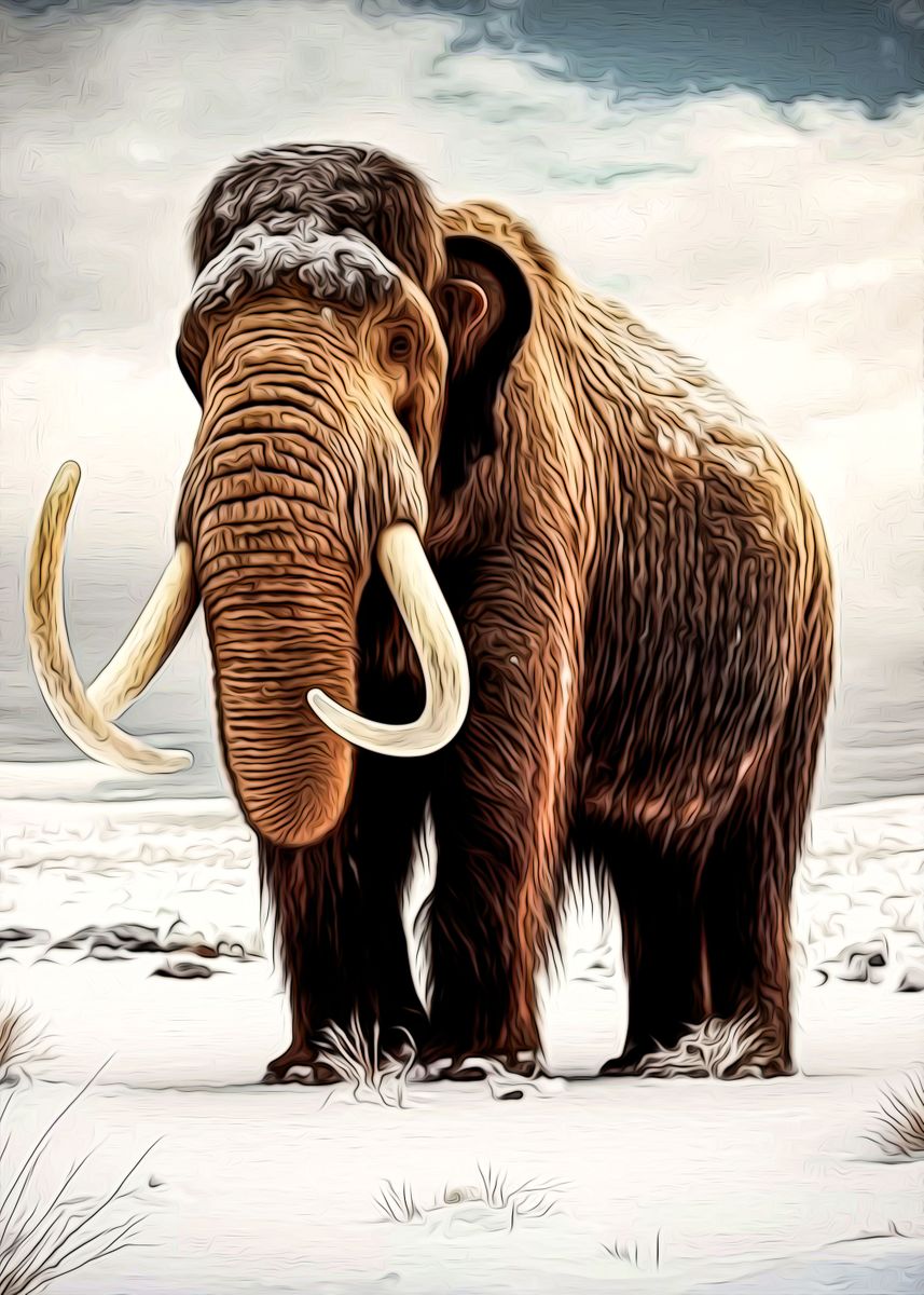 'Mammoth' Poster, picture, metal print, paint by Tiker Arts | Displate