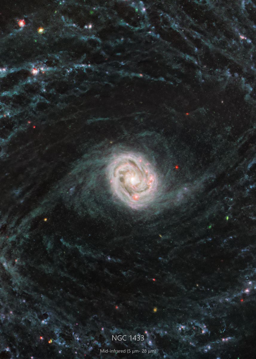 'NGC 1433' Poster, picture, metal print, paint by Galaxy Images | Displate