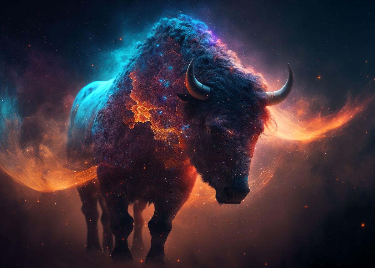 'Spirit Animal Bison' Poster by Jiri Hodecek | Displate