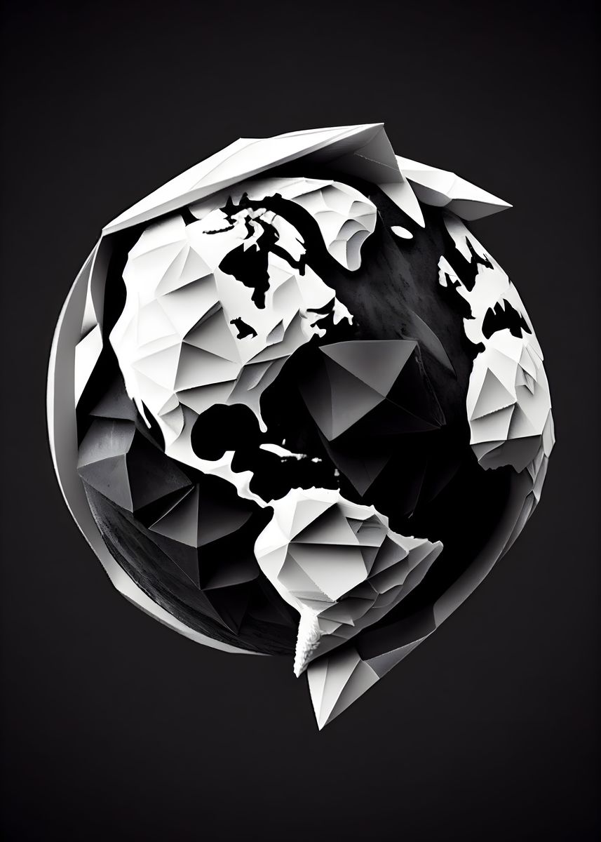 'Earth America side' Poster, picture, metal print, paint by ...