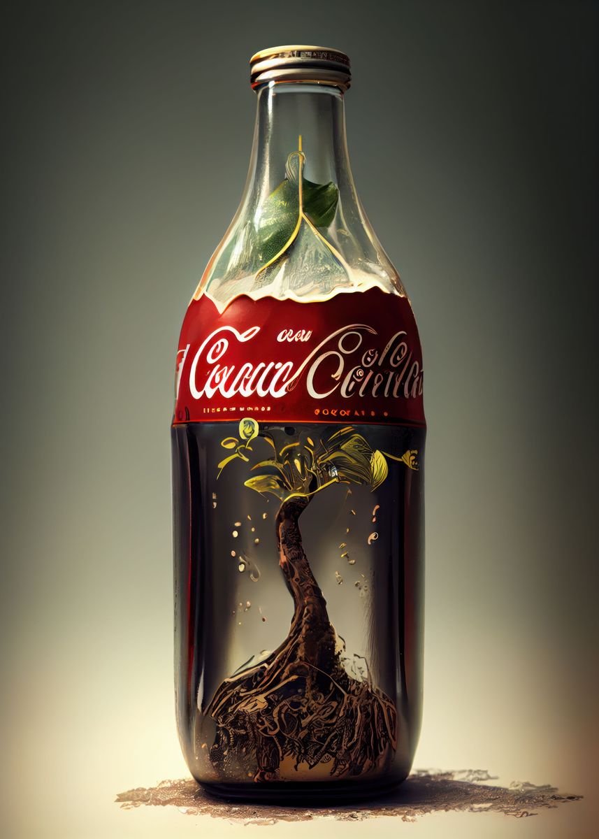'Tree growing in Cola' Poster, picture, metal print, paint by ...