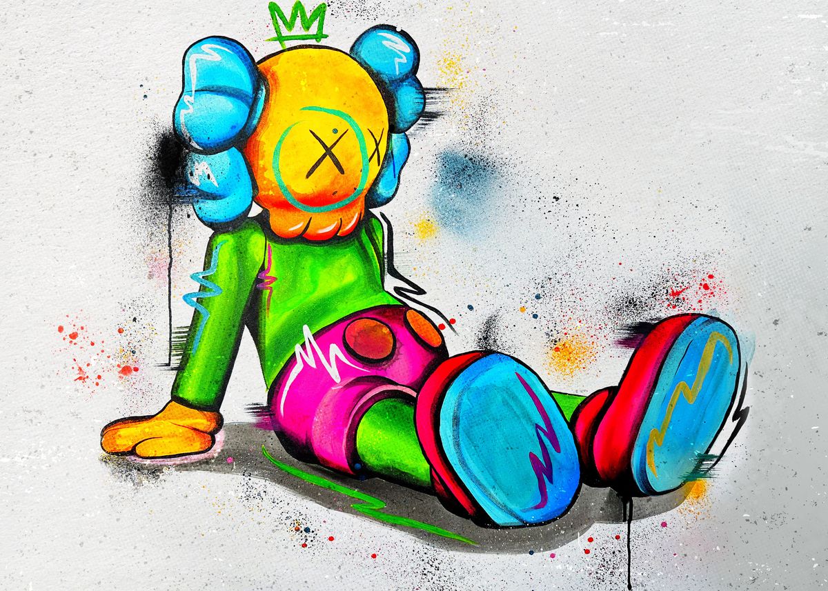 'Kaws Companion Graffiti' Poster by Uber Colektiv | Displate