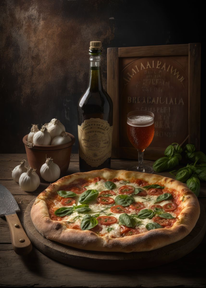 'Neapolitan Pizza 2' Poster, picture, metal print, paint by murtzart ...