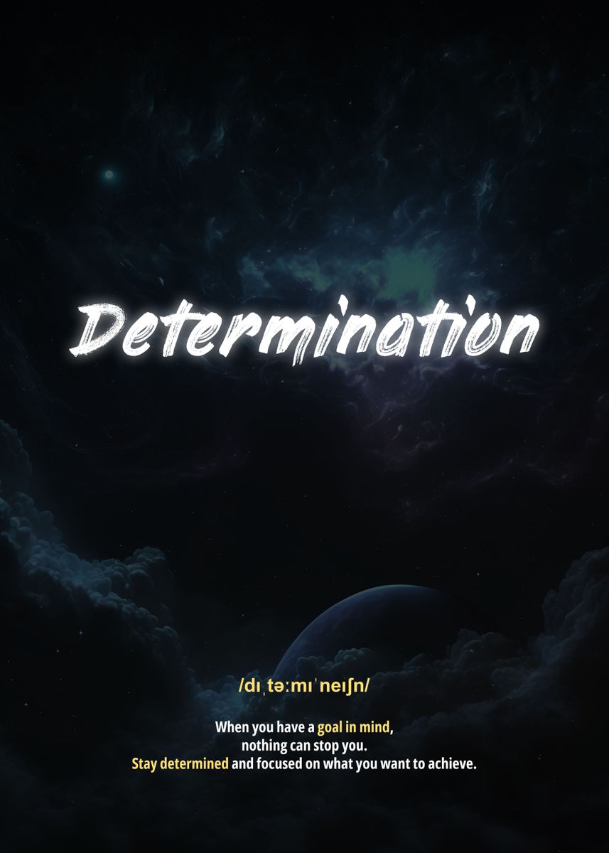 'Determination Motivational' Poster, picture, metal print, paint by ...