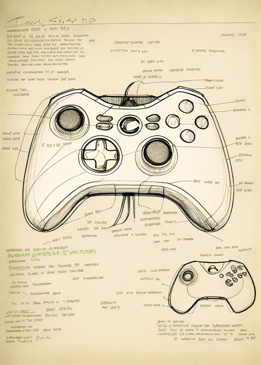 'A video game controller' Poster, picture, metal print, paint by ...