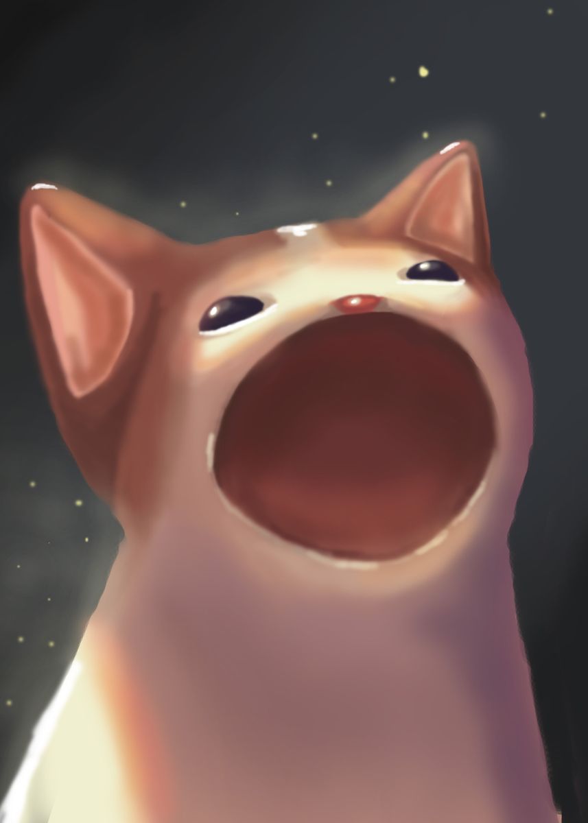 'popcat ' Poster, picture, metal print, paint by wine age | Displate