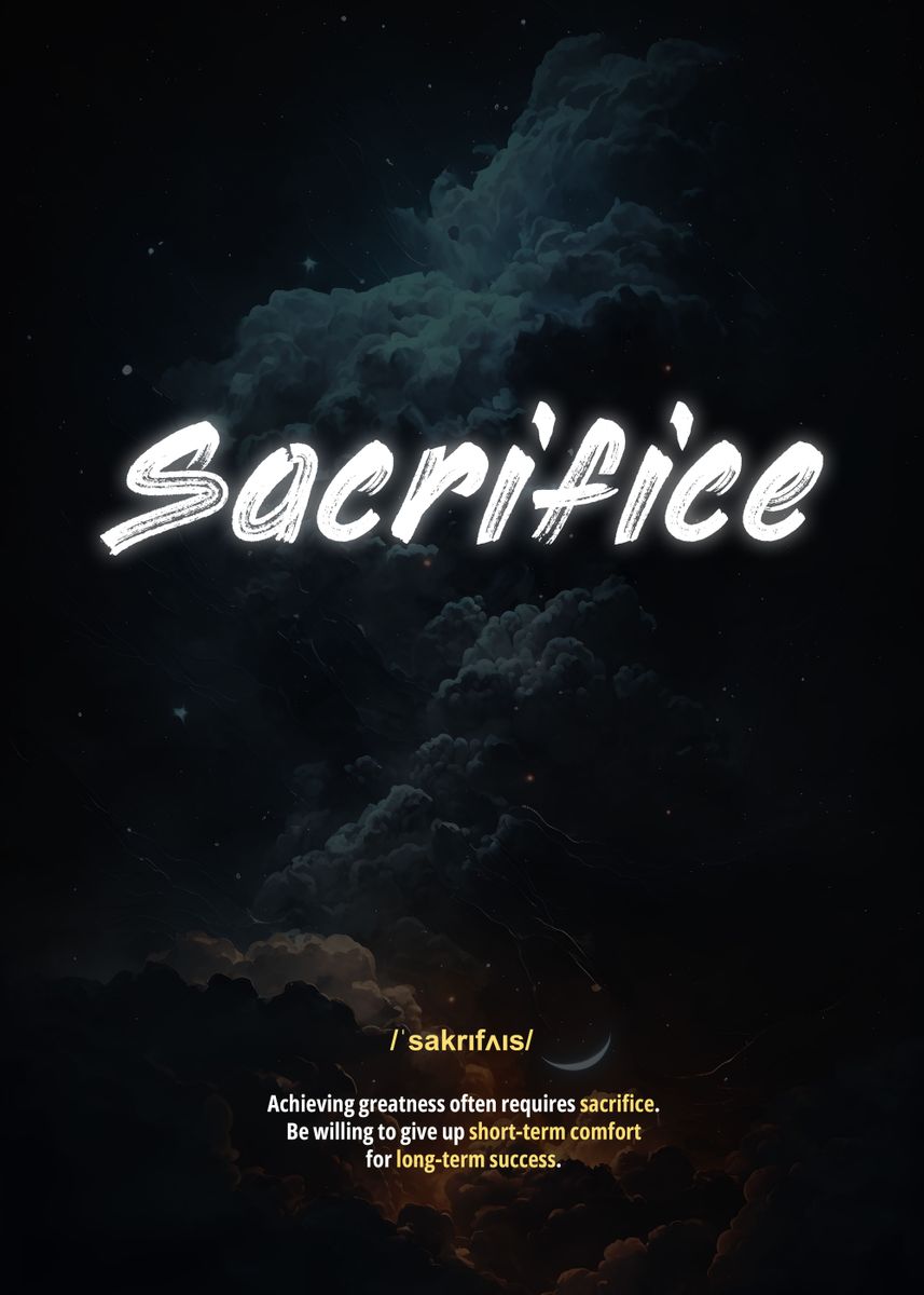 'Sacrifice Motivational' Poster, picture, metal print, paint by Hatless ...
