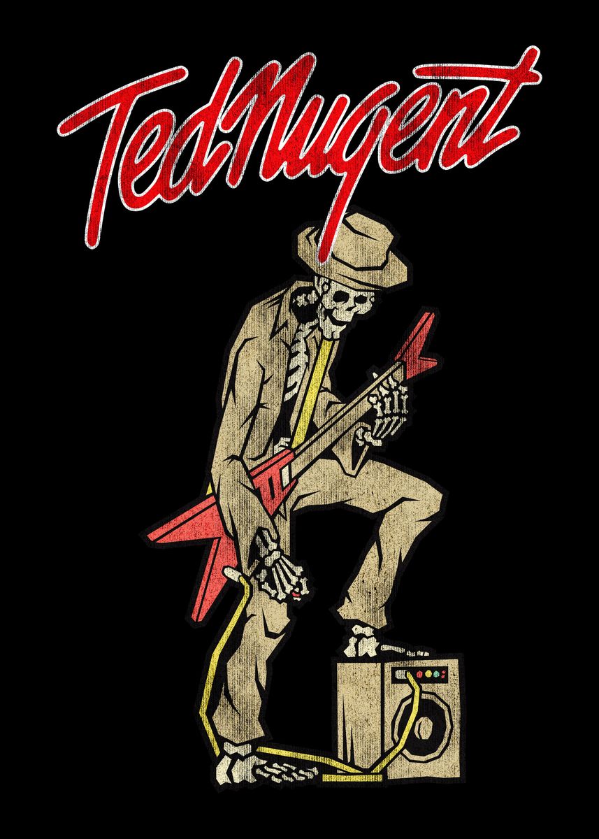 'Ted Nugent classic rock' Poster, picture, metal print, paint by ...