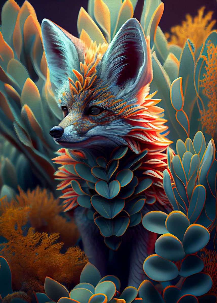 'Forest Animals Fox' Poster, picture, metal print, paint by David Aron ...