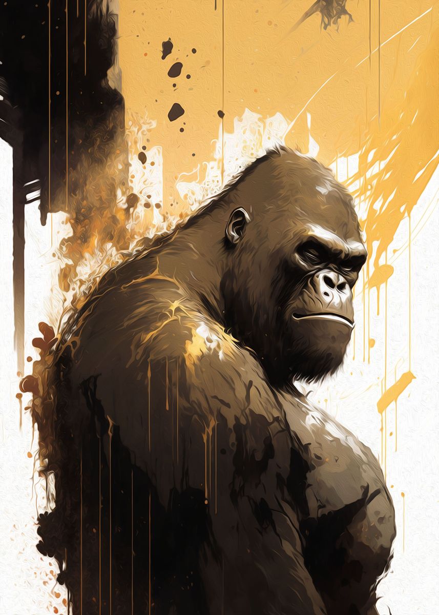 'Gorilla' Poster, picture, metal print, paint by Sabiqul Fahmi | Displate