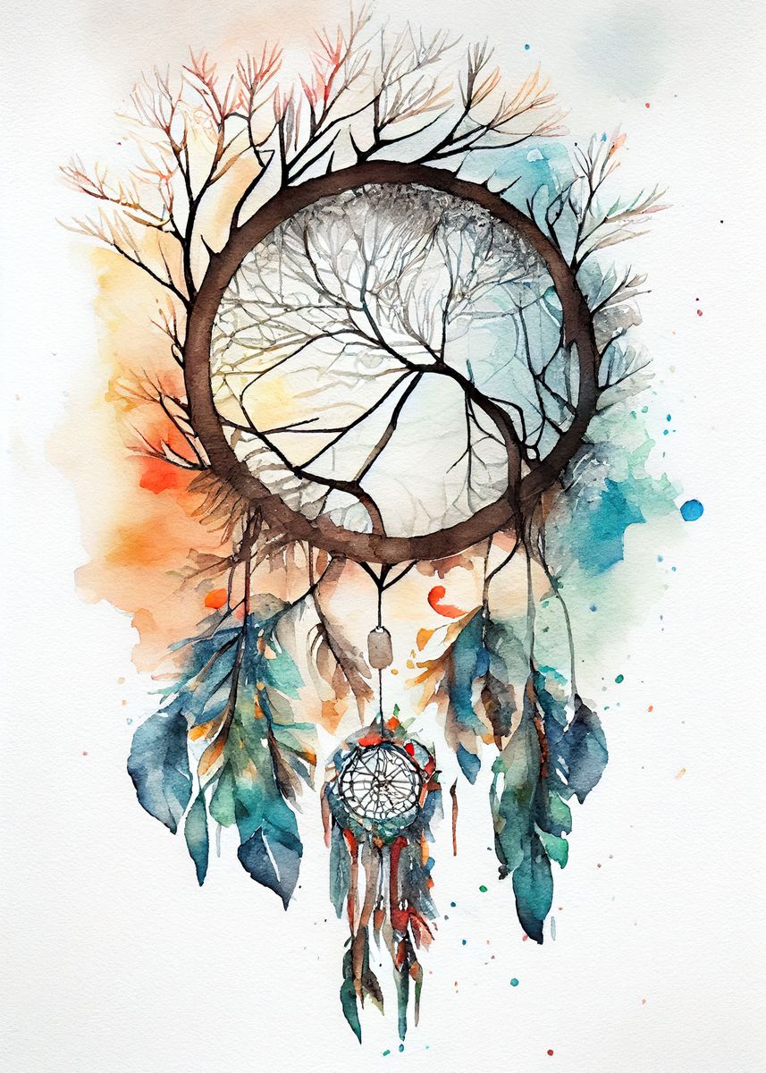 'Dreamcatcher' Poster, picture, metal print, paint by DVArt | Displate