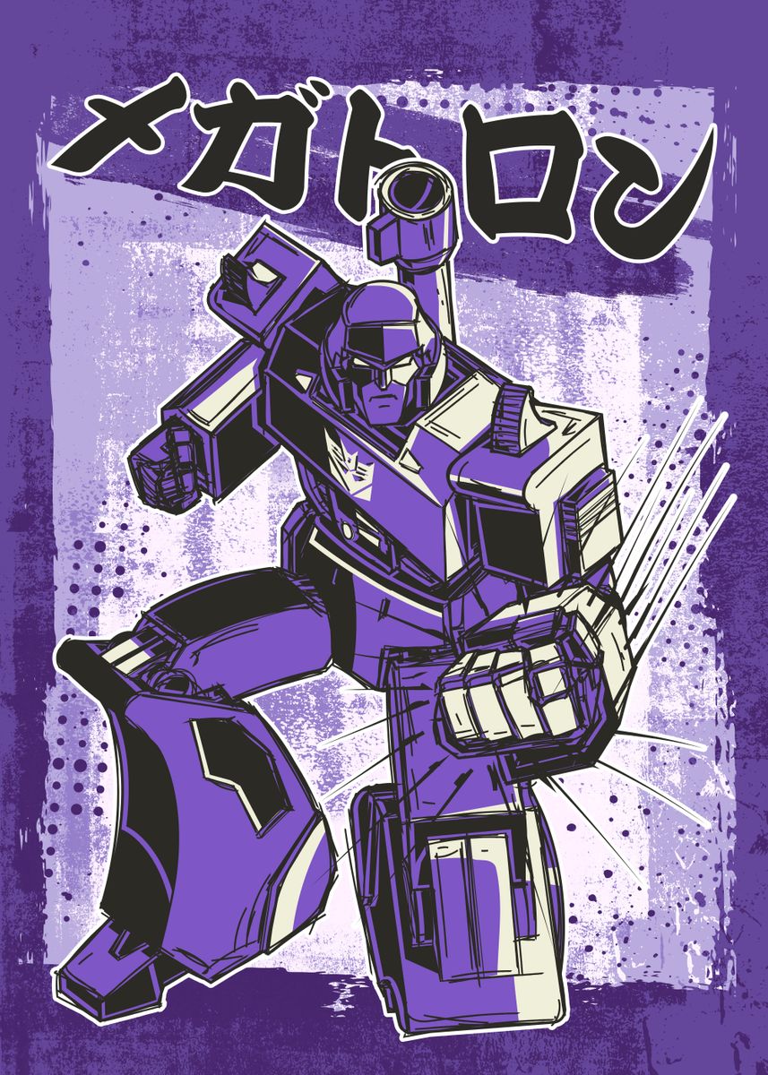 'Megatron Manga' Poster, picture, metal print, paint by Transformers ...