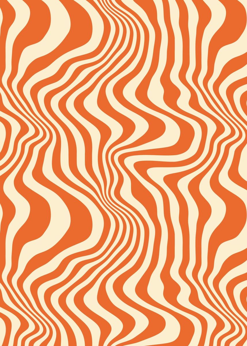 'Retro orange swirl' Poster, picture, metal print, paint by Neli ...