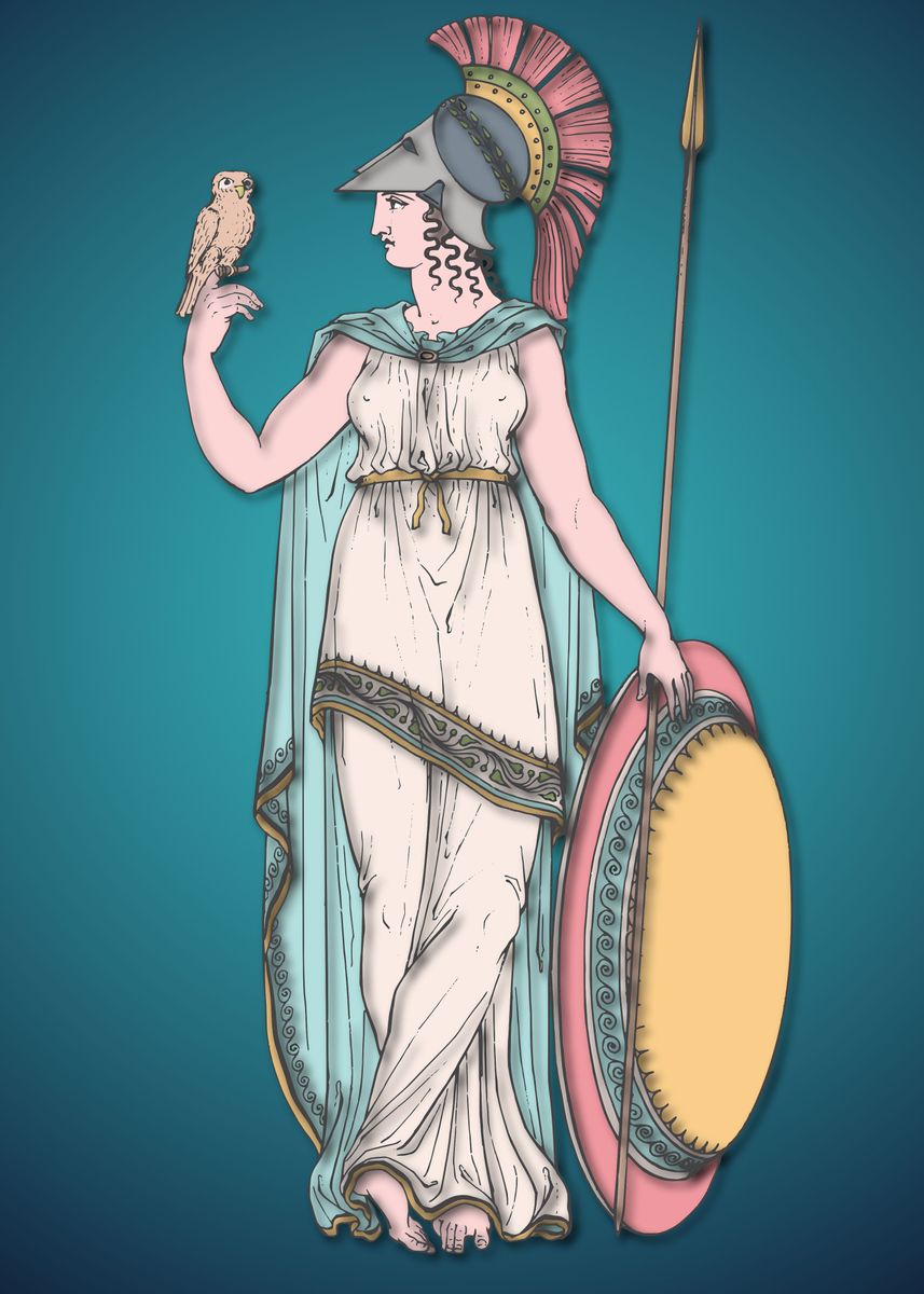 'Athena goddess' Poster, picture, metal print, paint by Portokalis ...