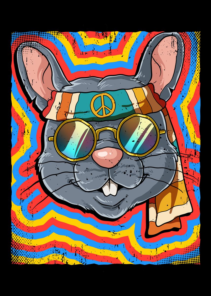 'Rat Psychedelic' Poster, picture, metal print, paint by PxL | Displate