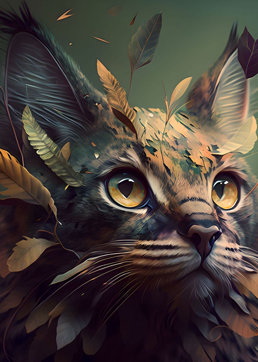 'Forest Cat' Poster, picture, metal print, paint by Jai Kingsdale ...