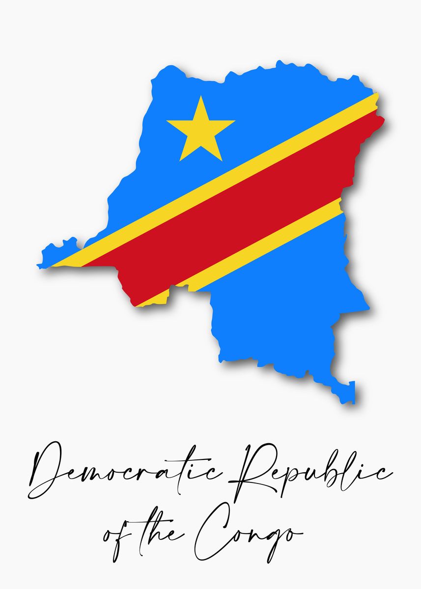 'DR Congo Map Flag' Poster, picture, metal print, paint by dkDesign ...
