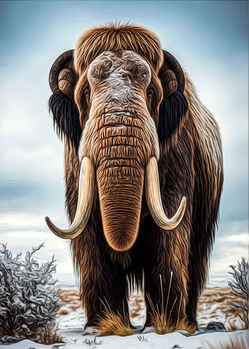 'Mammoth' Poster, picture, metal print, paint by Tiker Arts | Displate