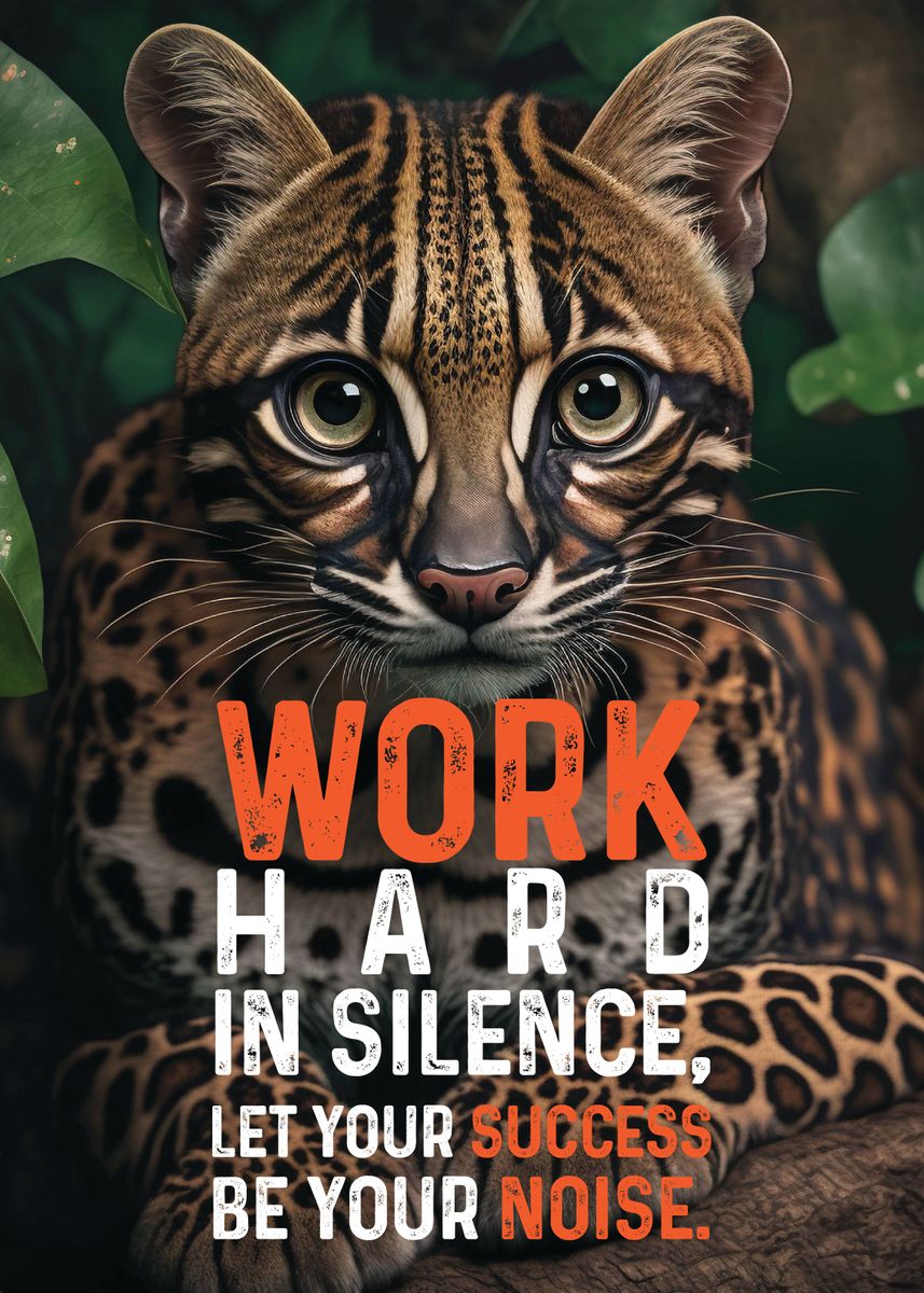 'Work Hard' Poster, picture, metal print, paint by amanmana | Displate