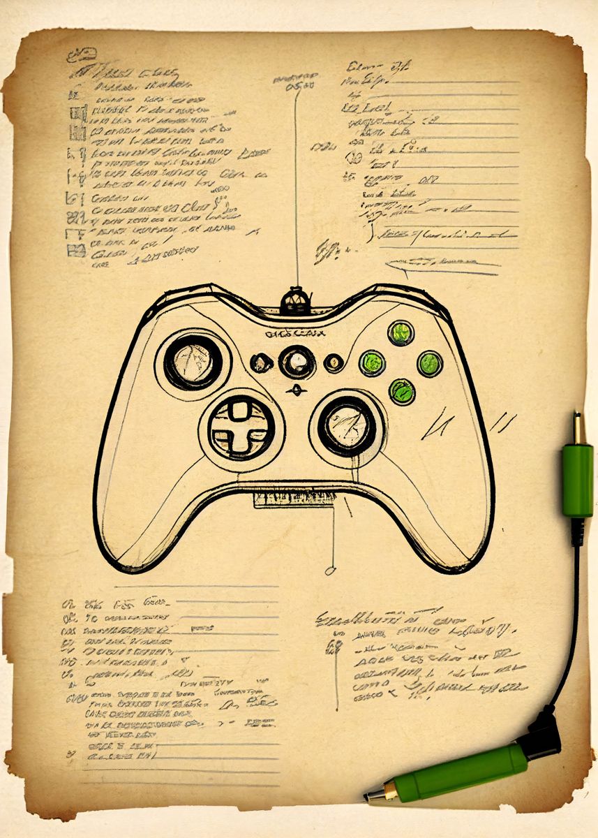 'A video game controller' Poster, picture, metal print, paint by ...