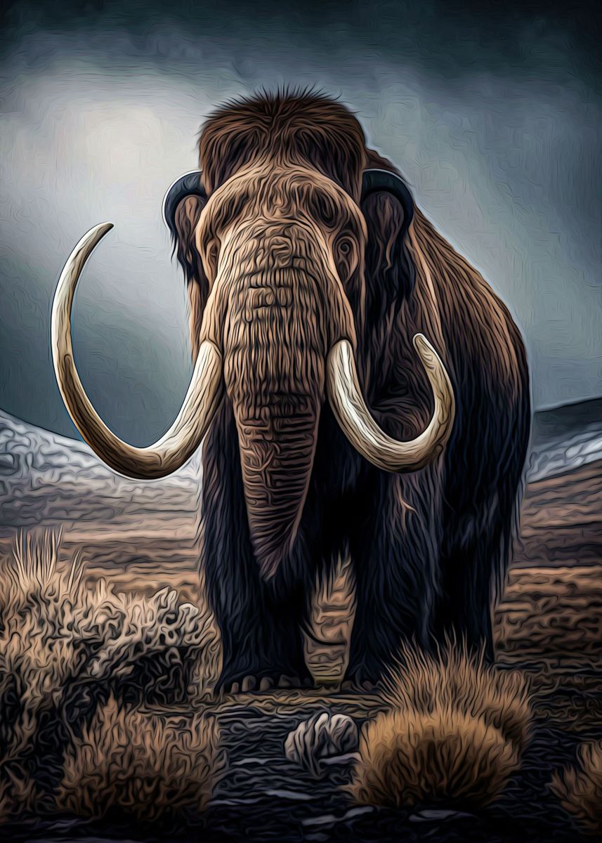 'Mammoth' Poster, picture, metal print, paint by Tiker Arts | Displate