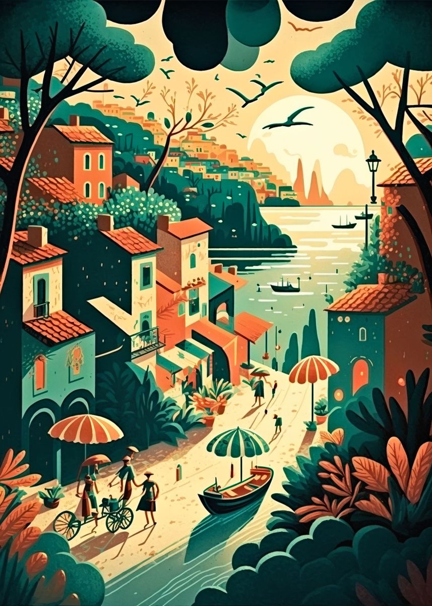 'Dreamy Countryside ' Poster, picture, metal print, paint by Steel ...