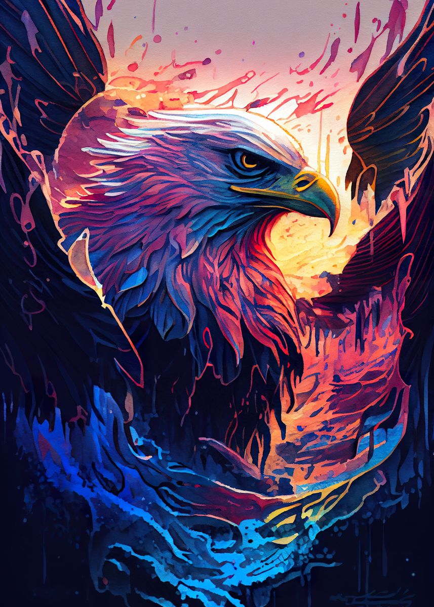 'Magical Eagle' Poster, picture, metal print, paint by DervlexArt ...