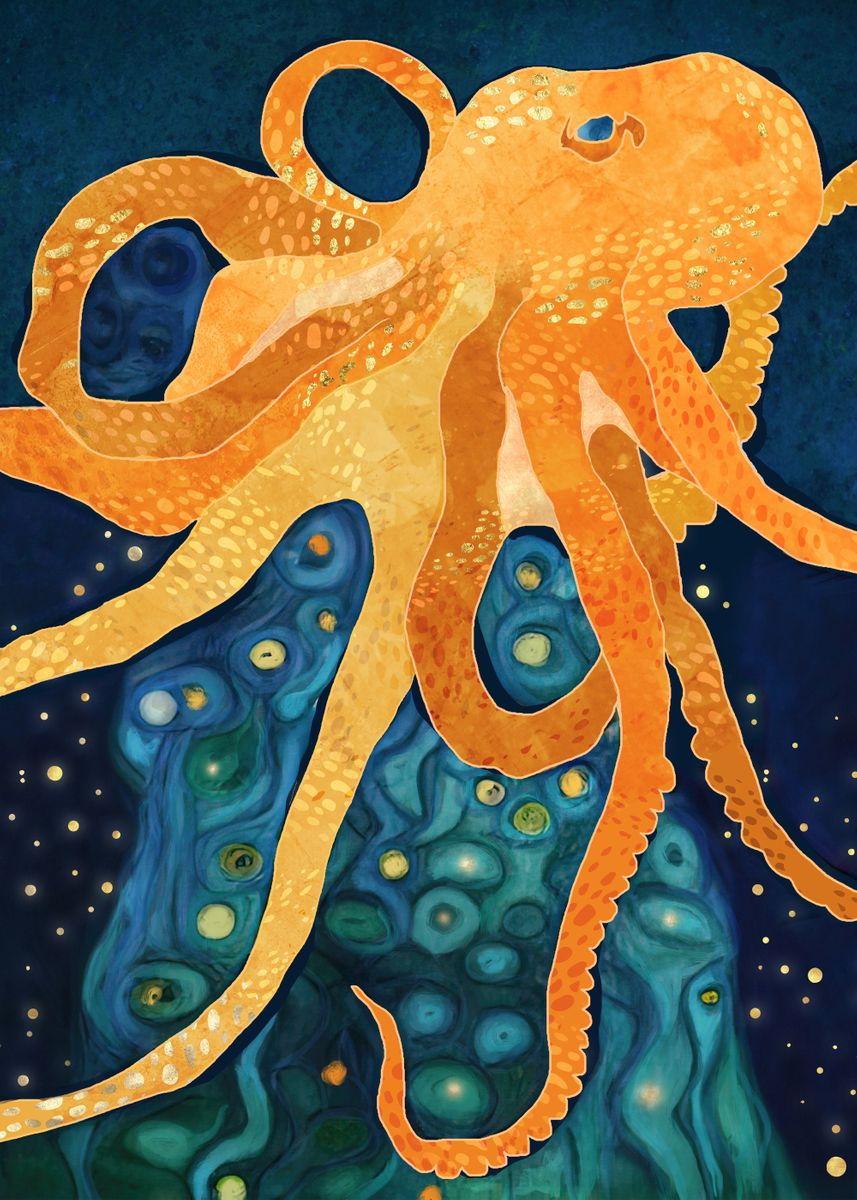 'Octopus Dream' Poster, picture, metal print, paint by SpaceFrog ...