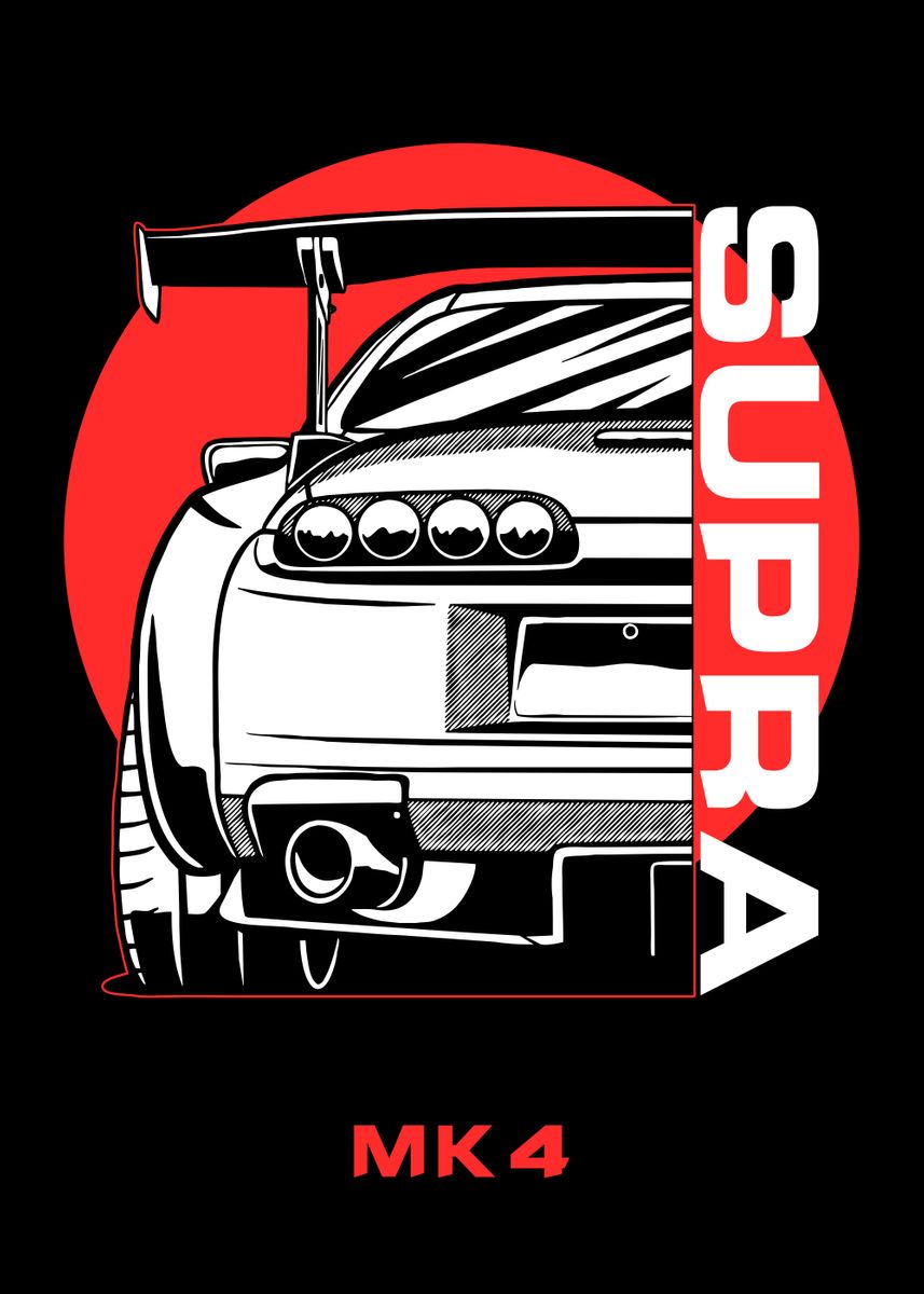 'Toyota Supra MK4' Poster, picture, metal print, paint by Faissal ...