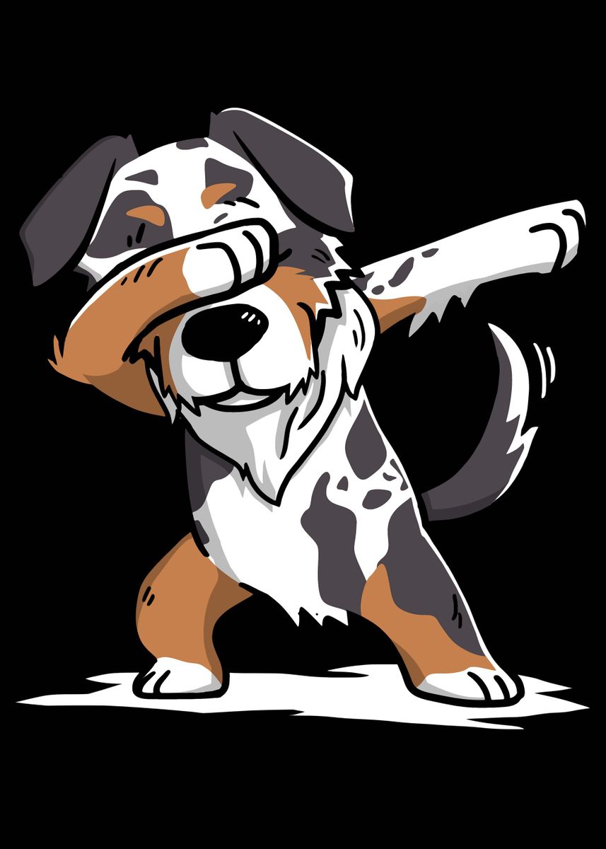 'Aussie Dog Dabbing' Poster, picture, metal print, paint by PetPrints ...