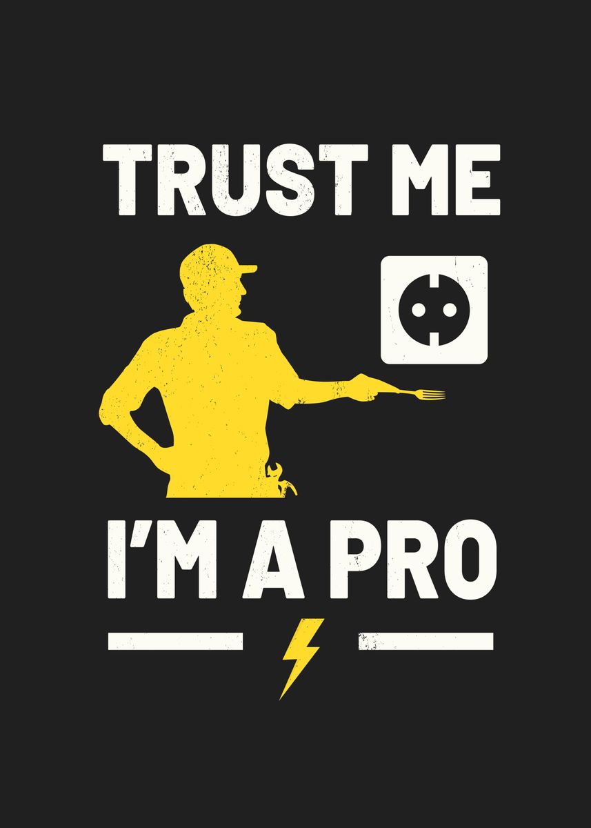 'I Am A Pro Electrician' Poster, picture, metal print, paint by Foxxy ...