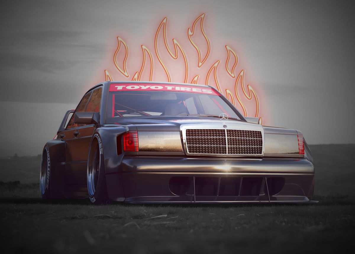 'Anime Cars Mercedes' Poster by Reality Art | Displate