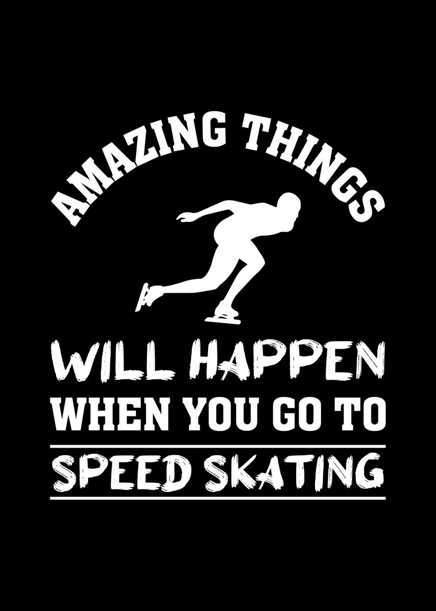 'Ice Speed Skating' Poster, picture, metal print, paint by Sebastian ...