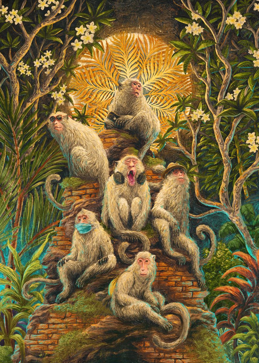 'Monkey Forest' Poster, picture, metal print, paint by Zulfikri ...