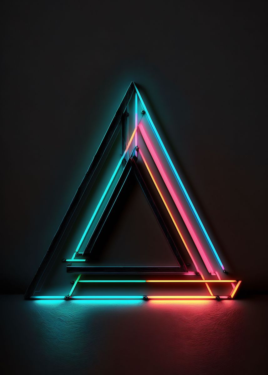 'Neon Triangel V1' Poster, picture, metal print, paint by ...