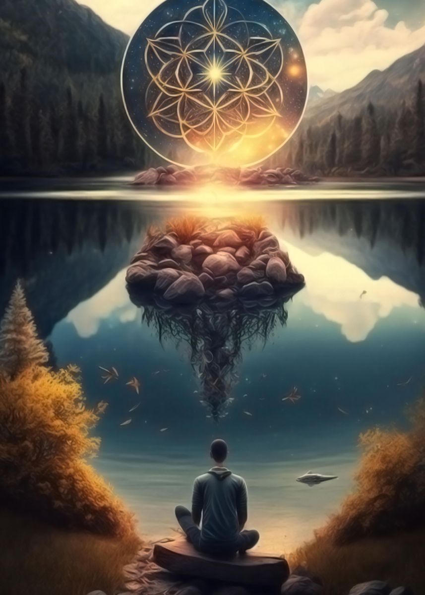 'Stillness by the Lake' Poster, picture, metal print, paint by Powerful ...