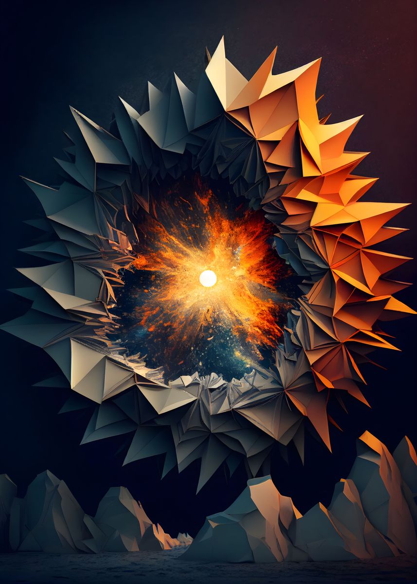 'Supernova' Poster, picture, metal print, paint by DigitalOrigamiArtist ...