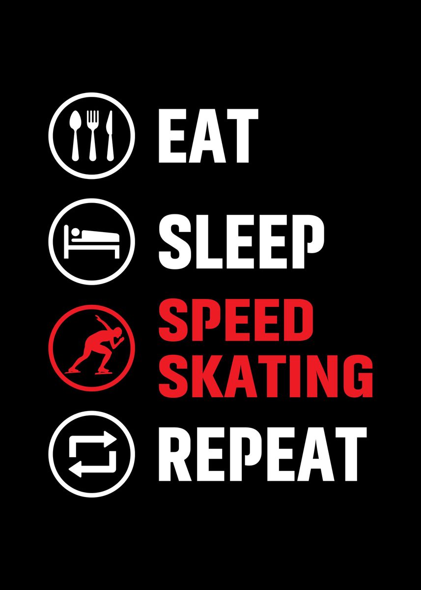 'Ice Speed Skating' Poster, picture, metal print, paint by Sebastian ...