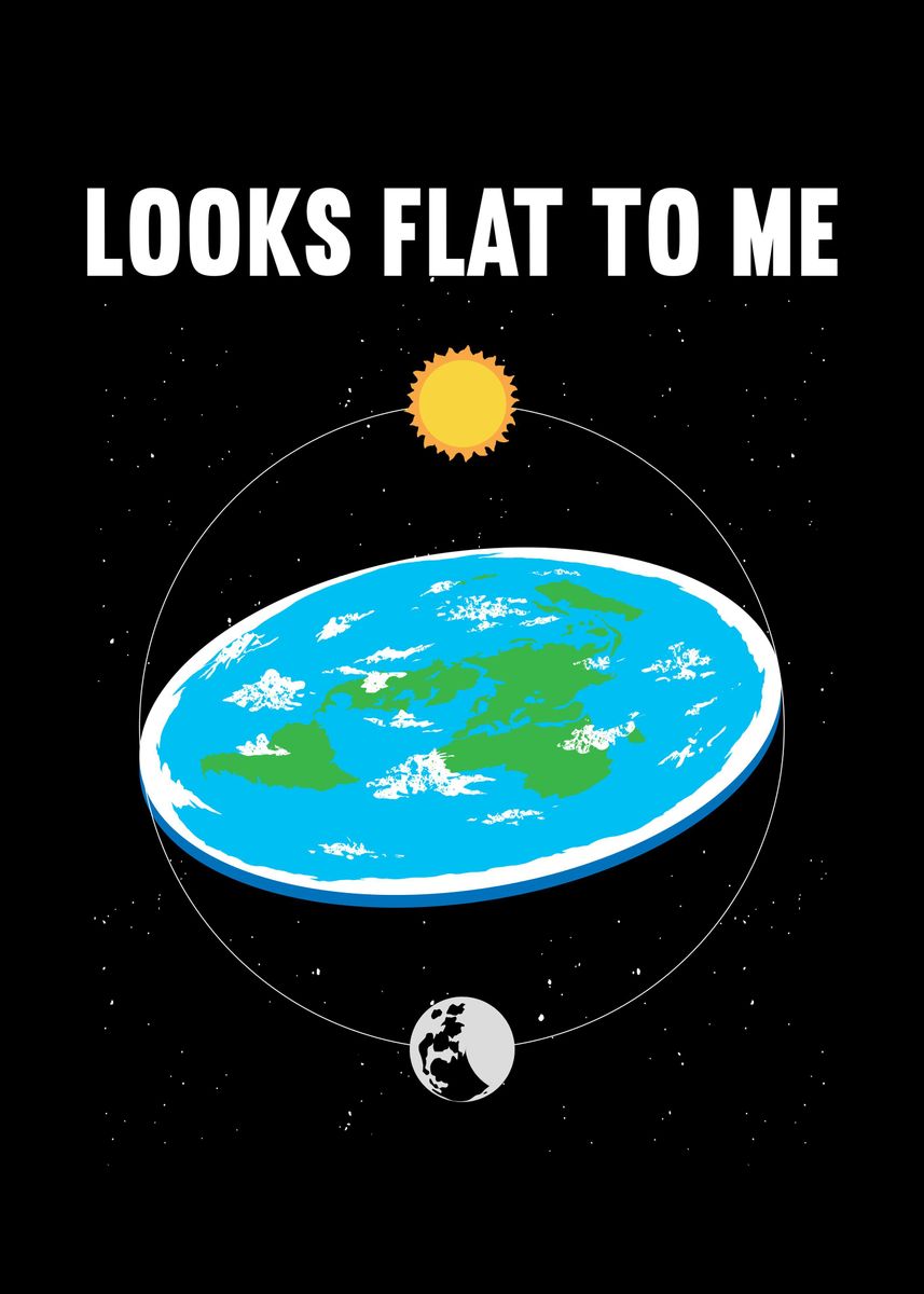 'Looks Flat to Me' Poster, picture, metal print, paint by biNutz | Displate