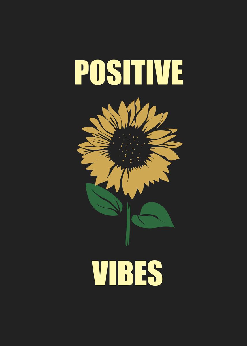 'positive vibes' Poster, picture, metal print, paint by Ratna Mutia ...