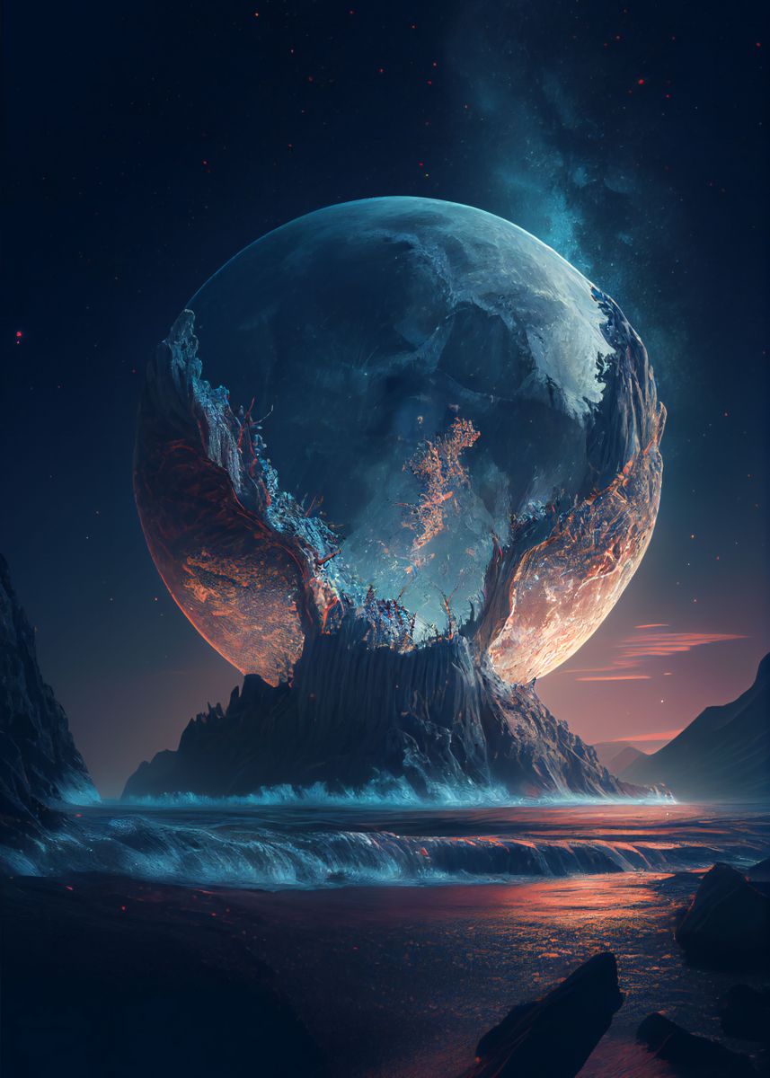 'The Moon Covers Itself' Poster, picture, metal print, paint by Symba ...