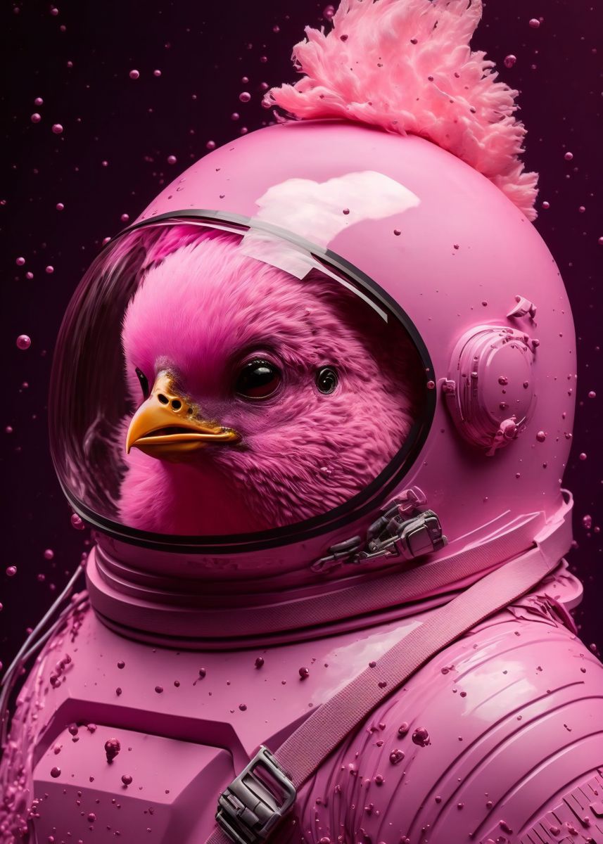 'the chicks space mother ' Poster, picture, metal print, paint by Symba ...