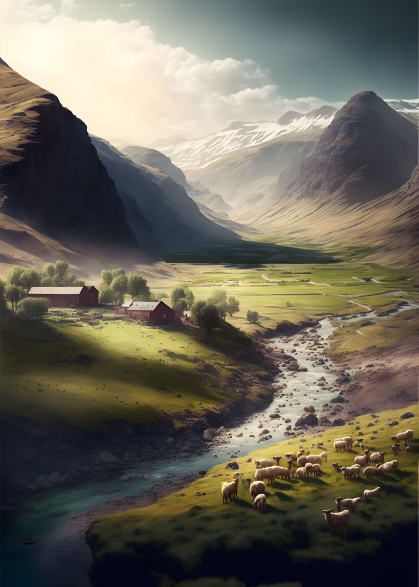 'Panorama Landscape' Poster, picture, metal print, paint by Virtual ...